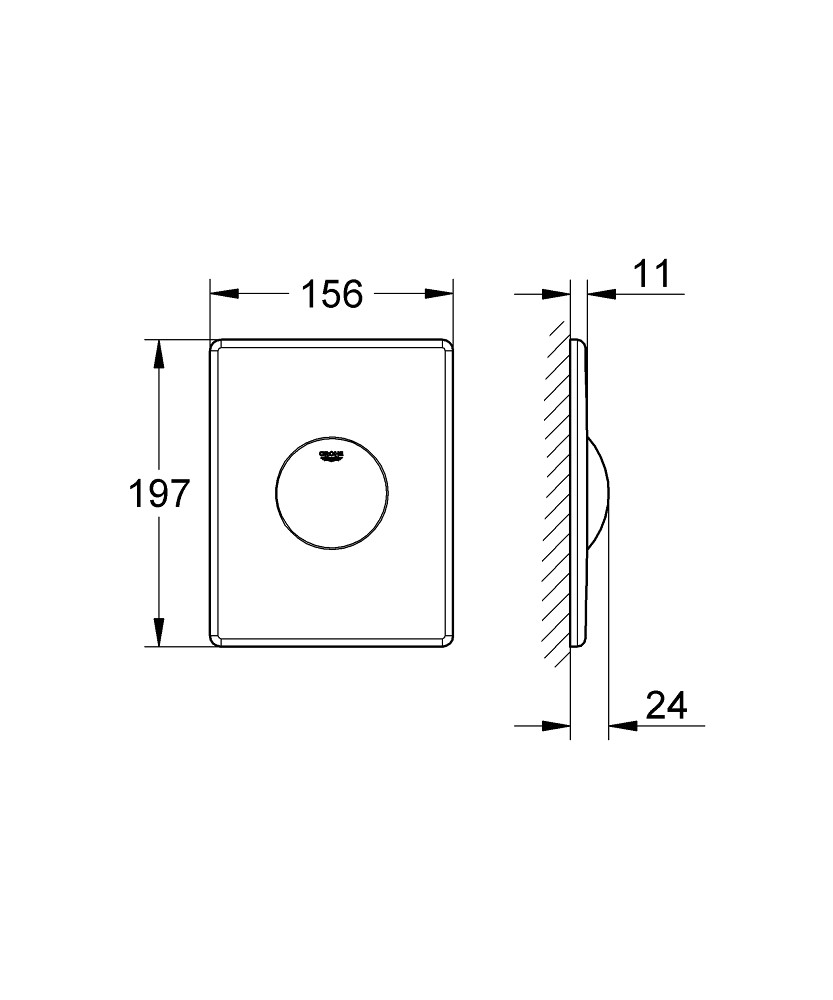 Grohe Skate Pneumatic Drop Valve Single Flush Plate