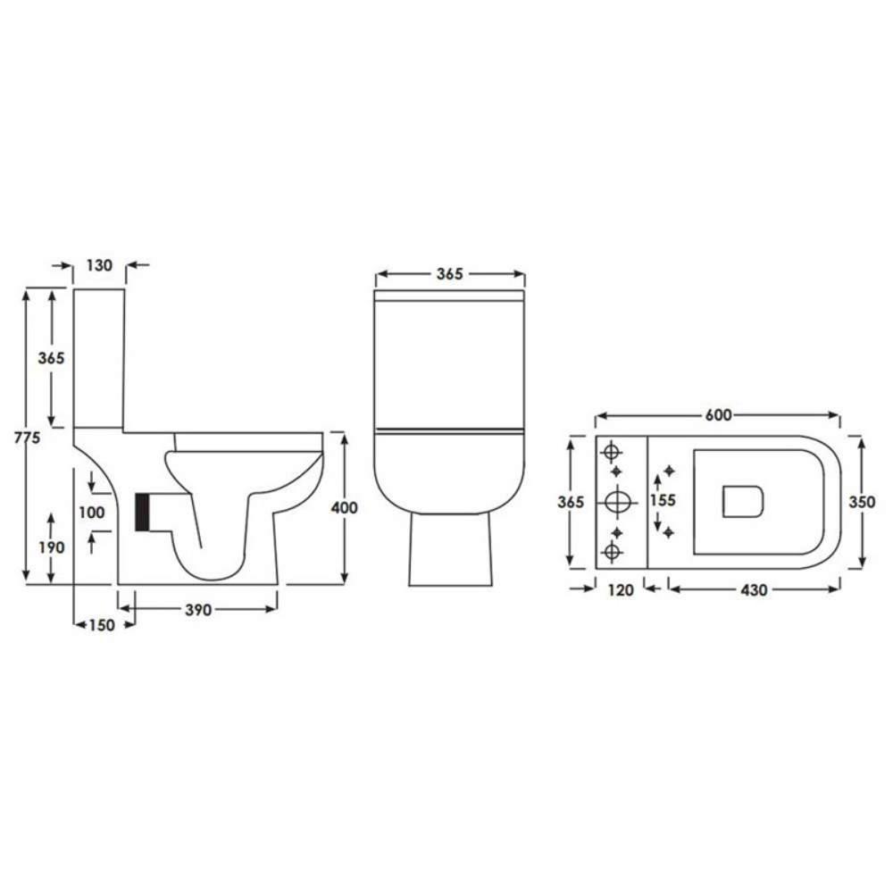 Arley 600 Close Coupled Dual Flush Cistern
