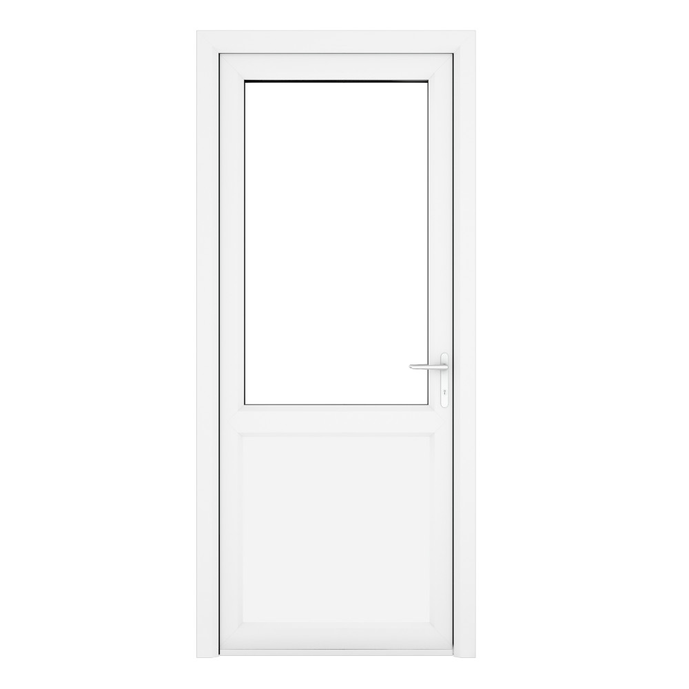 Crystal uPVC Open In Single Half Panel Door