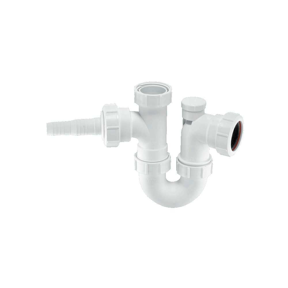McAlpine Anti-Syphon Sink Trap with Horizontal Domestic Appliance Nozzle