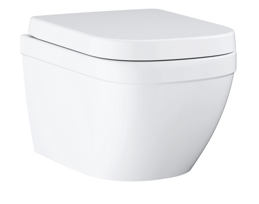 Grohe Euro Ceramic Wall Hung Toilet Bowl with Soft-Close Seat