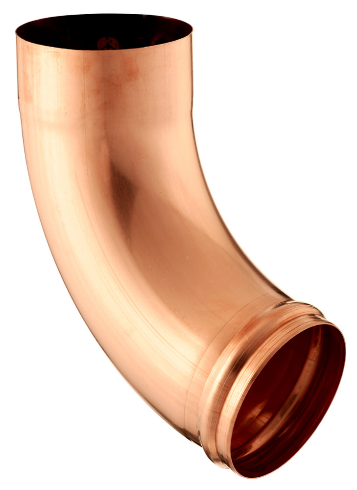 Alumasc Steel Gutter Circular Downpipe Shoe (Copper Finish)