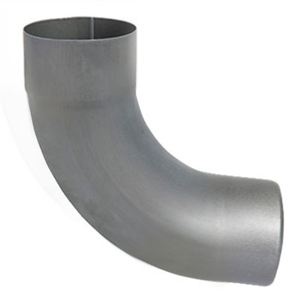 Alumasc Steel Gutter Circular Downpipe Offset Bend (Zinc Quartz Finish)