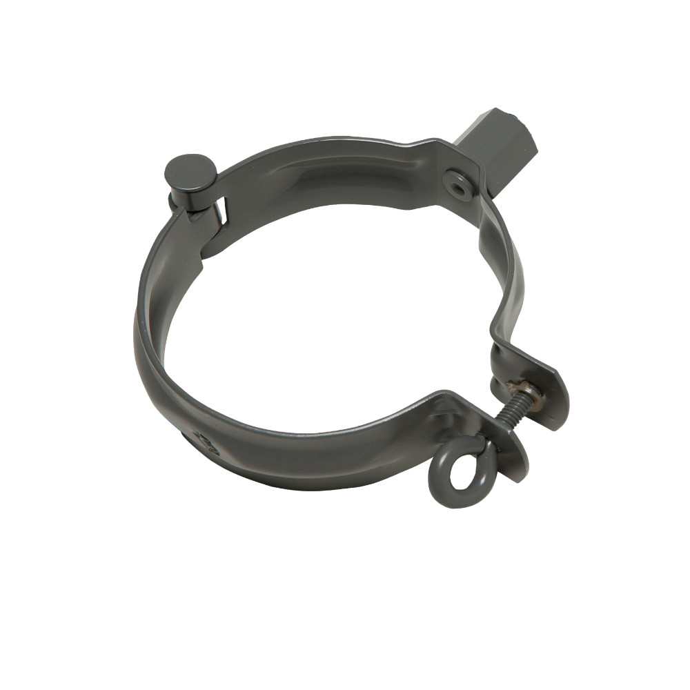 Alumasc Steel Gutter Circular Downpipe Pipe Clip (Zinc Quartz Finish ...