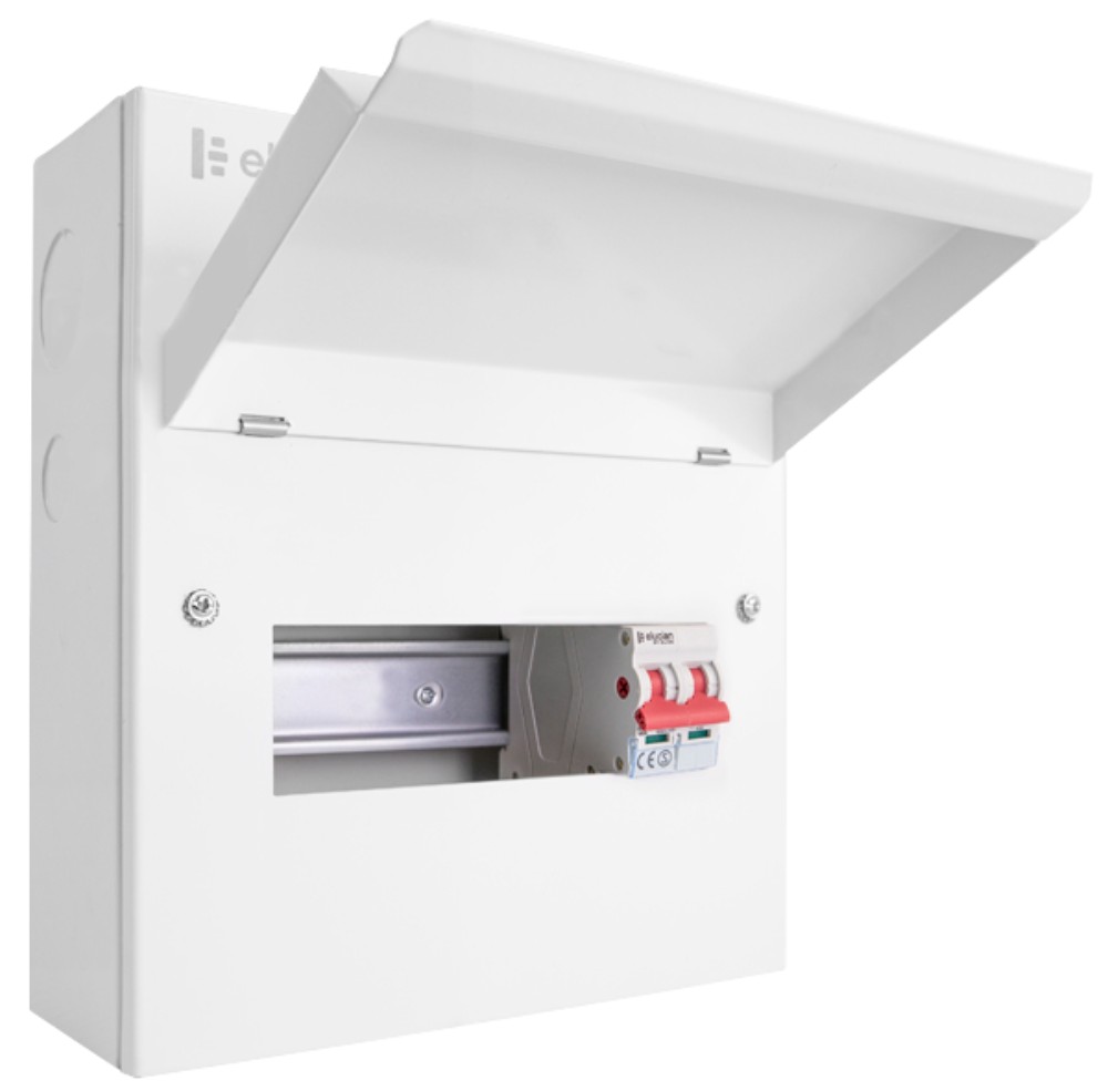 Elucian Metal Consumer Unit with 100A Mains Switch