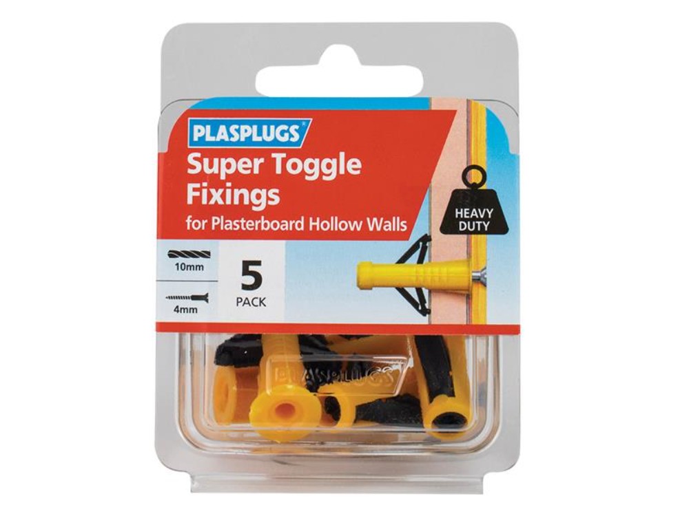 Plasplugs Super Toggle Fixings - 4 x 10mm | DIY Megastore
