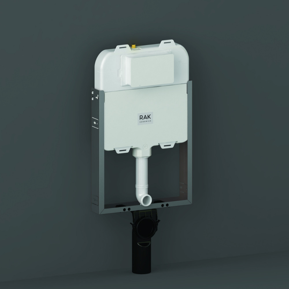 RAK Ceramics Ecofix 8cm Wall Hung Front Flush Concealed Cistern/Half ...
