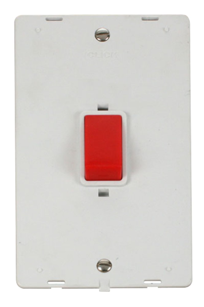 Definity 45A Double Pole Switch (Vertical Double Plate)