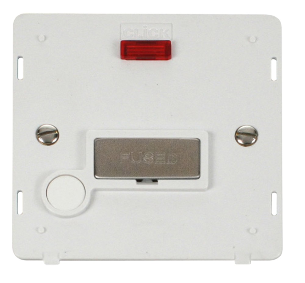 Definity 13A Fused Connection Unit with Flex Outlet and Neon - Ingot Insert