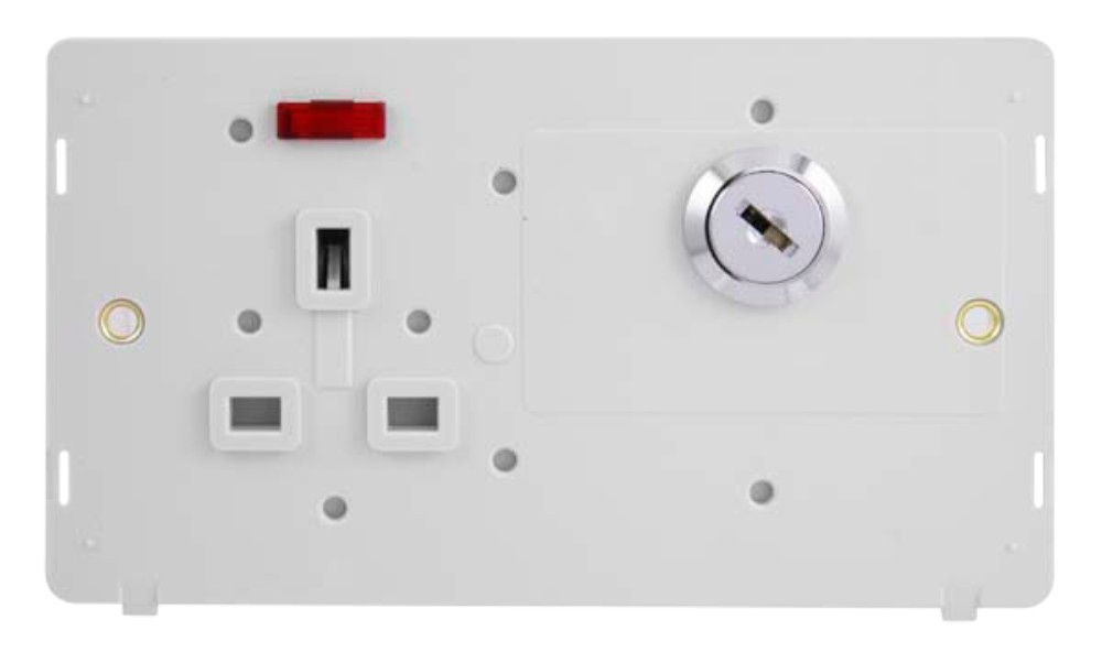 Definity 13A 1 Gang Lockable Socket with Neon - Standard Insert