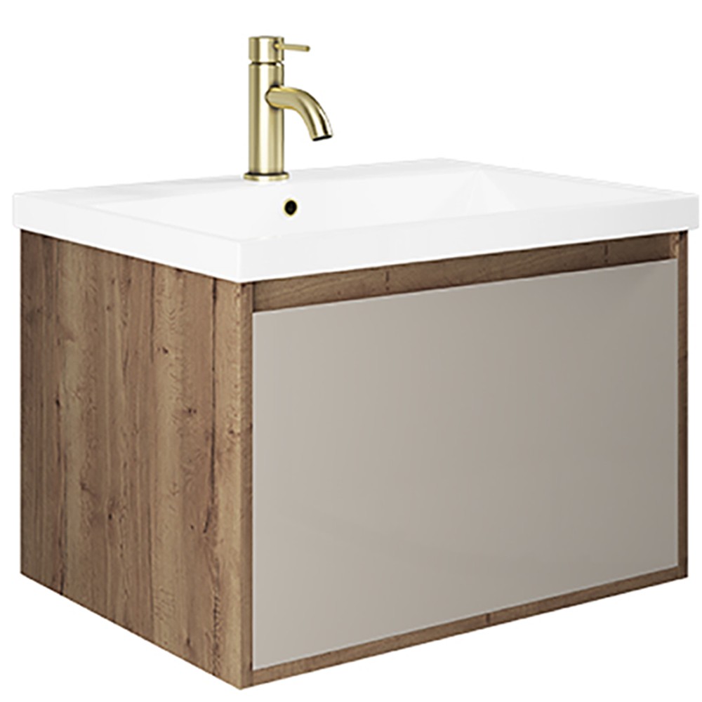 Synergy Craft Wall Hung 1 Drawer Vanity Unit - 450mm x 600mm x 410mm ...